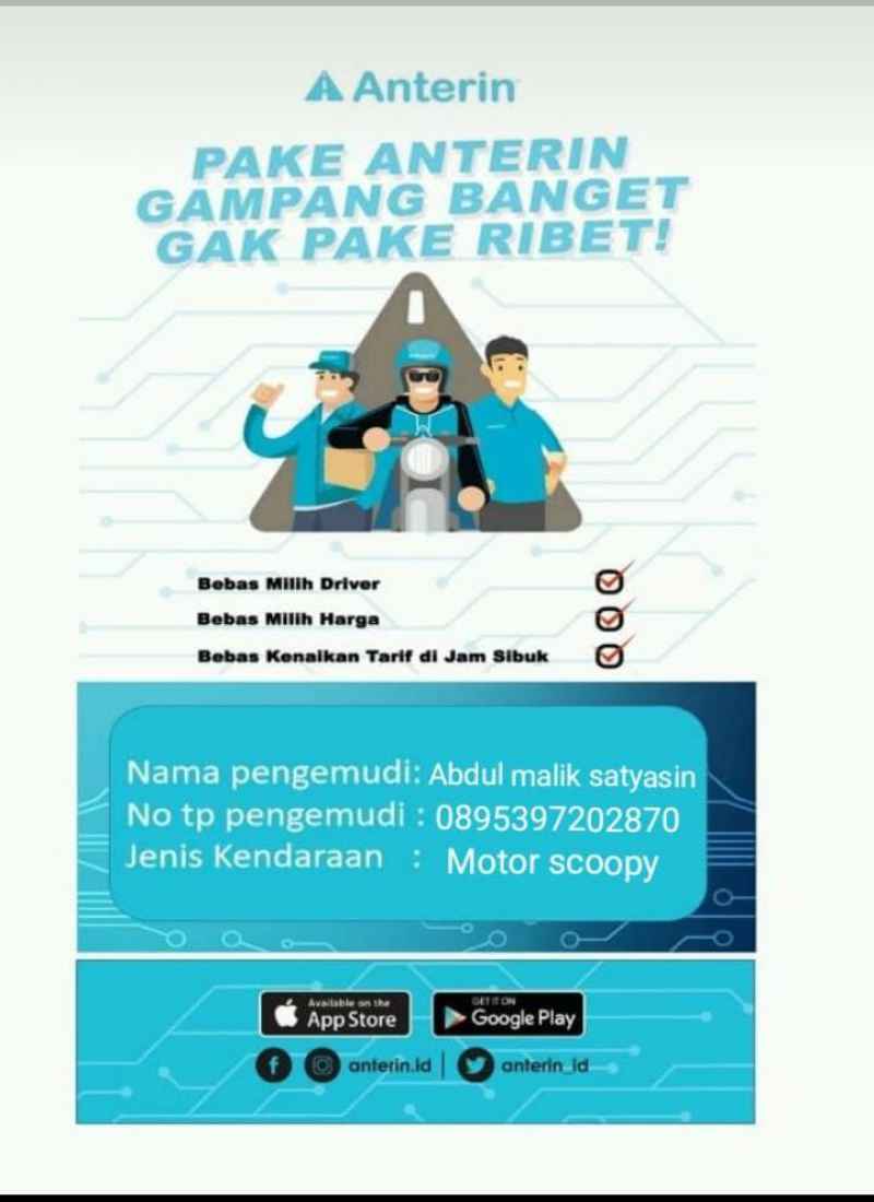 Aplikasi ANTERIN Telah Beroperasi, Ojek Online Semakin Ramai