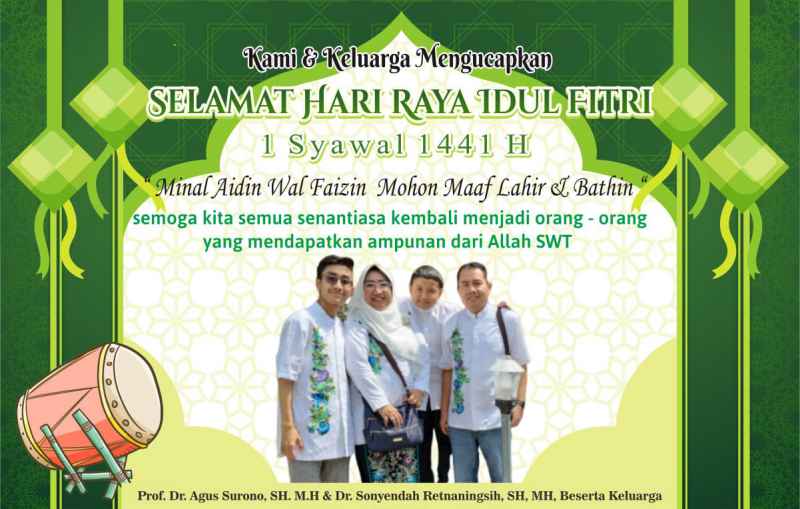 Ucapan Idul Fitri dari Prof. Agus Surono S.H. M.H Wakil Rektor ...